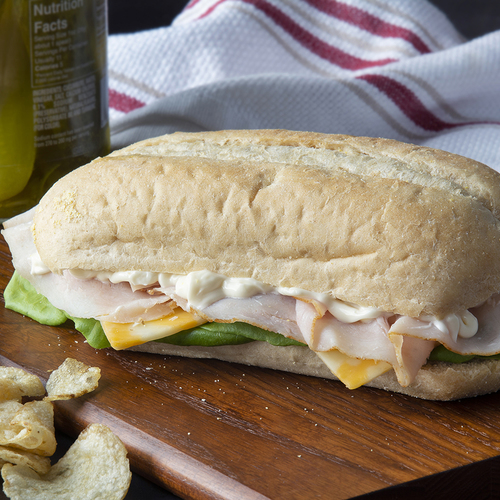 Hoagie Rolls, WG, Pan Baked, Split Top, Hinge Sliced, 6" (#4048)