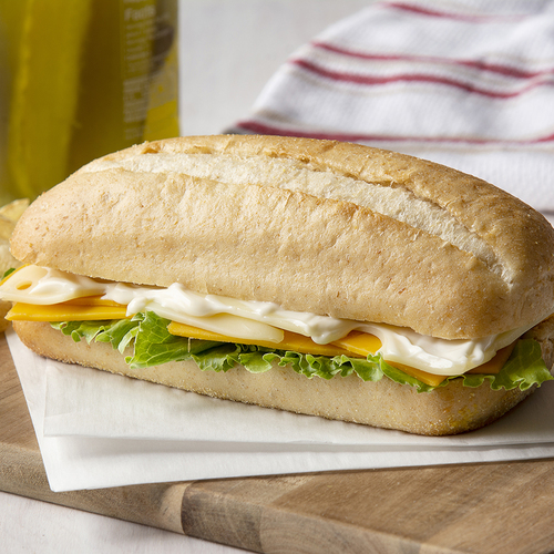 CLOSEOUT Hoagie, WG, Par-Baked, Split Top, Hinge Sliced, 6" (#4104)